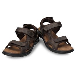 Sandale Panama Jack "Salton", Herren, Gr. 46, braun (dunkelbraun), Nappaleder, Schuhe Sandale, Sommerschuh, Klettschuh, Outdoorsandale mit Softfu&szlig;bett