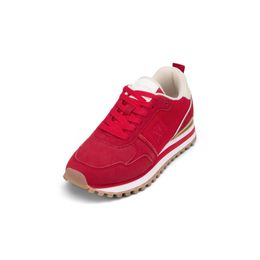Marc O'Polo Sneaker MARC O'POLO "aus Veloursleder und Mesh", Damen, Gr. 41, bright rot, Obermaterial: 100% Leder (Rind), unifarben, Schuhe Sneaker