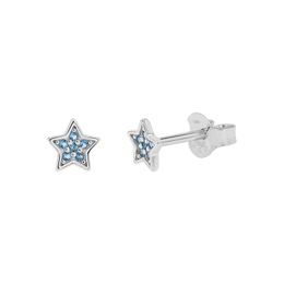 Paar Ohrstecker Tom Tailor "Schmuck Geschenk Silber 925 Stern", silberfarben, blau, blau, Ohrringe, Jungen, Silber 925 (Sterlingsilber), mit Zirkonia (synth.)