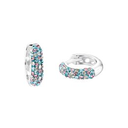 Paar Creolen Prinzessin Lillifee "2034001", bunt (silberfarben, blau, lila, wei&szlig;, blau, lila, wei&szlig;), Ohrringe, M&auml;dchen, Silber 925 (Sterlingsilber), mit Preciosa Crystal