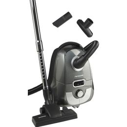 Hanseatic Bodenstaubsauger "HEPA 12 Filtersystem, Saugkraft manuell einstellbar", schwarz (schwarz, silber), B:31cm H:25cm T:43cm, Bodenstaubsauger, inkl. 3 Jahre Herstellergarantie