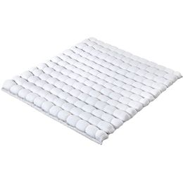 Badematte Kleine Wolke "Avera", wei&szlig; (polarwei&szlig;), H:50mm, Baumwolle, Polyester, Badematten, Badematte, Badteppich, Uni Farben, handgewebt, quadratisch & rechteckig
