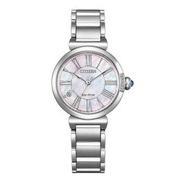 Solaruhr Citizen "Citizen L", silberfarben, hellrosa, Armbanduhren, Damen, Armbanduhr, Damenuhr, Edelstahlarmband, analog