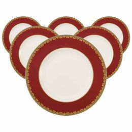 Villeroy & Boch Speiseteller VILLEROY & BOCH "Speiseteller Samarkand Rubin &oslash; 27,7 cm 6er Set bunt", bunt, L:27,7cm, Speiseteller, Speiseteller
