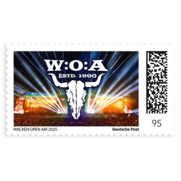 Limitierte Sonderedition "Wacken Open Air 2025" - Logo und B&uuml;hne, Briefmarke zu 0,95 &euro;, 10er-Bogen