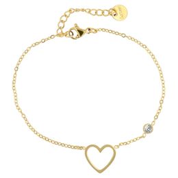 Adelia&acute;s Armband ADELIA&acute;S "Damen Armband &ndash; Herz aus Edelstahl 17+3 cm", gold, Armb&auml;nder, Damen, 20cm, Edelstahl, Armband, Sch&ouml;ne Geschenkidee zum einen besonderen Tag
