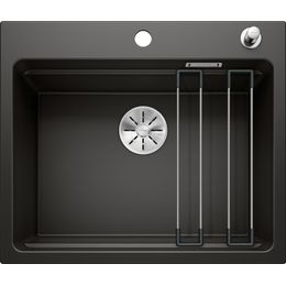 Granitsp&uuml;le Blanco "ETAGON 6", schwarz, B:51cm H:23cm T:60cm, Verbundwerkstoff, K&uuml;chensp&uuml;len, inklusive 2 Gratis ETAGON-Schienen aus Edelstahl