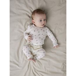 Leggings name it "NBFWANG WOOL NEEDLE LEGGING NOOS", M&auml;dchen, Gr. 80, N-Gr, wei&szlig; (snow wei&szlig; aop:small flowers), Strick, Obermaterial: 100% Wolle, bedruckt, slim fit kn&ouml;chellang, Hosen Leggings, Wolle, slim fit