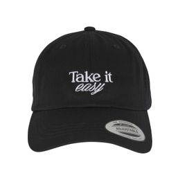 Snapback Cap MisterTee "MisterTee Take It Easy Low Profile Cotton Twill", Herren, Gr. onesize, schwarz, 100% Baumwolle, bedruckt, Caps