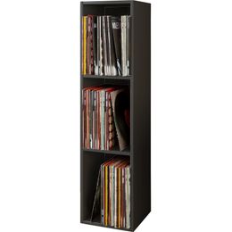 Media-Regal Vcm "Holz Schallplatten LP Stand Regal Platto 3fach", schwarz, B:34cm T:30cm, Regale