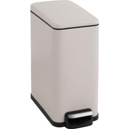 M&uuml;lleimer OTTO HOME "Joonah, mit verz&ouml;gertem Schlie&szlig;mechanismus, schmal und kompakt", beige, B:17cm H:37,9cm T:34,5cm, Edelstahl, M&uuml;lleimer, M&uuml;lleimer, Nischen-M&uuml;lleimer, Treteimer, Kosmetikeimer mit Deckel