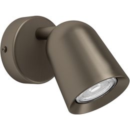 Eglo Deckenleuchte "CAMALDOLI Spotlampe - Stahl - GU10 - 1X5W - IP20", bronze dunkel, 1, H: 11cm, 1 Stk., Leuchten, Wandleuchte, Wandspot, schwenkbar, Strahler, L8,5 x H11 x AL10,5 cm, Deckenleuchte