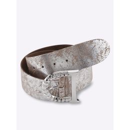 Lederg&uuml;rtel Heine, Damen, Gr. 75, silber (silberfarben), G&uuml;rtel Lederg&uuml;rtel