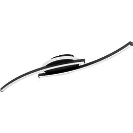 Eglo Deckenleuchte "Lungolago Deckenlampe, B&uuml;rolampe Decke, Metall und Kunststoff, Lampe", schwarz, 1, H: 6cm, 1 Stk., Leuchten, Wand-/Deckenleuchte - L74 x B14 x H6 cm - schwarz - 12W inkl., Deckenleuchte