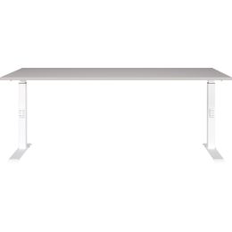 Schreibtisch Germania "Downey", braun (kaschmir, wei&szlig;, wei&szlig;, kaschmir), B:180cm H:91cm T:80cm, Tische, Schreibtisch, h&ouml;henverstellbar von 68-91 cm, verf&uuml;gbar in verschiedenen Breiten