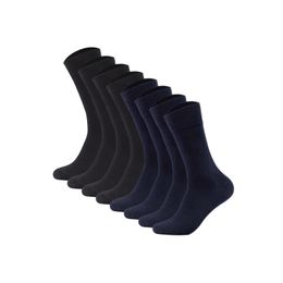 Kurzsocken Camano "Socken 8er Pack", Damen, Gr. 39-42, bunt (schwarz, marine), Obermaterial: 97% Baumwolle CO. 3% Elasthan EL., Socken