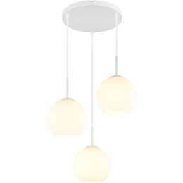Globo LIGHTING H&auml;ngeleuchte "ANDRE", wei&szlig; matt, 3, &Oslash; 20cm H: 120cm, 1 Stk., Leuchten, H&auml;ngeleuchte mit Glaskugeln, elegant, h&ouml;henk&uuml;rzbar & modern, H&auml;ngeleuchte