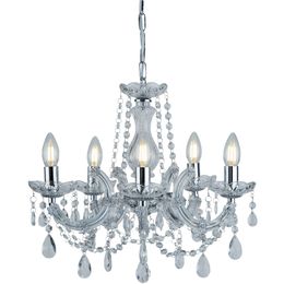 Searchlight Kronleuchter "Marie Therese 5Lt Pendant", chrom, 5, &Oslash; 48cm H: 41cm, 1 Stk., Leuchten, Kronleuchter
