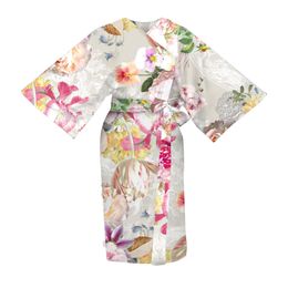 Kimono Apelt "Giorgia", rosa (rose), Mako-Satin, Hausm&auml;ntel, passend zur Bettw&auml;sche