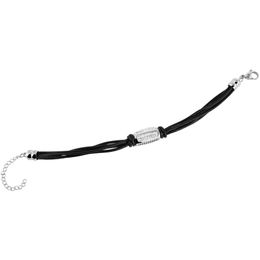 Adelia&acute;s Armband ADELIA&acute;S "Damen Armband aus Leder mit Zirkonia 20 cm", schwarz, Armb&auml;nder, Damen, 20cm, Leder, Armband, Ideal zum Verschenken &ndash; schlicht und stilvoll