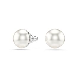Paar Ohrstecker Swarovski "Schmuck Geschenk Matrix Ohrringe", wei&szlig; (metallfarben,, wei&szlig;), Ohrringe, Damen, 10mm, Metall Perlen, Metall, Perlen, mit Swarovski Perle