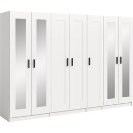 Kleiderschrank Home Affaire "Farmsen, Schlafzimmerschrank, Garderobe, Schrank", wei&szlig;, B:280cm H:195cm T:56cm, FSC-zertifizierter Holzwerkstoff, Schr&auml;nke, Kleiderschrank, Set best. aus: 3 Kleiderschr&auml;nken, individuell platzierbar