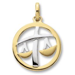 Sternzeichenanh&auml;nger ONE ELEMENT "Sternzeichen Anh&auml;nger aus 333 Gelbgold", gold, Schmuckanh&auml;nger, Damen, Waage, Steinbock, Gelbgold 333 Gold, Gelbgold 333, Gold, Symbol mit Herz &ndash; ein feines Geschenk f&uuml;r viele Anl&auml;sse