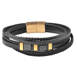 Adelia&acute;s Edelstahlarmband ADELIA&acute;S "Unisex Armband aus Edelstahl" Gr. 19, schwarz (schwarz gold), Armb&auml;nder, Herren, 19, Edelstahl, Edelstahlarmband