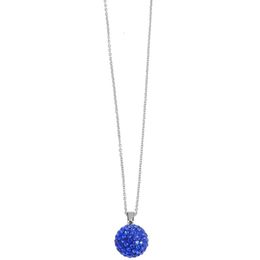Adelia&acute;s Kette ohne Anh&auml;nger ADELIA&acute;S "Damen Halskette &ndash; Ankerkette aus Edelstahl mit Zirkonia 43 cm", blau (silber), Halsketten, Damen, 43cm, Edelstahl, Perfekt als Geschenk f&uuml;r besondere Menschen