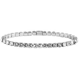 Adelia&acute;s Gliederarmband ADELIA&acute;S "Damen Armband &ndash; Gliederarmband aus Edelstahl mit Strass 23 cm", silber, Armb&auml;nder, Damen, 23cm, Edelstahl, Gliederarmband, Ideal als Geschenk f&uuml;r besondere Anl&auml;sse
