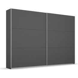 Schwebet&uuml;renschrank Rauch "AURELIO Kleiderschrank Garderobe", grau (graumetallic), B:261cm H:210cm T:59cm, Holzwerkstoff, Schr&auml;nke, Schwebet&uuml;renschrank, 3 verschiedene Ausstattungsvarianten Griffe aus Metall MADE IN GERMANY