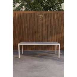 Gartentisch VENTURE HOME "Lino, stabile Esstafel f&uuml;r den Au&szlig;enbereich", beige, beige, grau, B:100cm H:74cm T:220cm, Tische, Gartentisch, Outdoortisch, Terrassentisch mit Aluminiumgestell