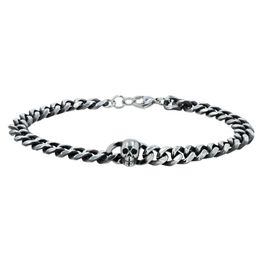 Adelia&acute;s Armband ADELIA&acute;S "Herren Armband &ndash; Panzerarmband Totenkopf aus Edelstahl 22,5 cm", silber, Armb&auml;nder, Herren, 22cm, Edelstahl, Armband, Perfekt zum Verschenken an besondere Menschen
