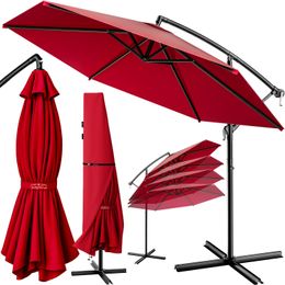 Kingsleeve Ampelschirm Rot &Oslash;300cm Alu UV 80+ Fu&szlig;kreuz