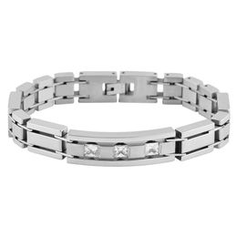 Adelia&acute;s Gliederarmband ADELIA&acute;S "Damen Armband &ndash; Gliederarmband aus Edelstahl mit Zirkonia 21 cm", silber, Armb&auml;nder, Damen, 21cm, Edelstahl, Gliederarmband, Ein stilvolles Geschenk f&uuml;r besondere Momente