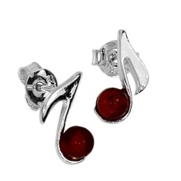 Paar Ohrstecker OSTSEE-SCHMUCK "- Note - Silber 925/000 - Bernstein" Gr. 12, silber (silber 925, silberfarben, wei&szlig;), Ohrringe, Damen, Silber 925 (Sterlingsilber)