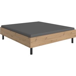 Bett wimex "Easy, gro&szlig;e Auswahl an Gr&ouml;&szlig;en und Farben, auch in Komforth&ouml;he", braun (artisan eiche, schwarz), H:46cm L:210cm, Betten, Bett, ohne Kopfteil, ideal unter Dachschr&auml;gen oder Fenster