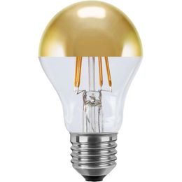 Segula LED-Leuchtmittel "LED Gl&uuml;hlampe Spiegelkopf Gold", Energieeffizienz: G (A-G), transparent, L:110cm &Oslash;:60cm, Leuchtmittel, dimmbar, E27, Gl&uuml;hlampe Spiegelkopf Gold, 2700K