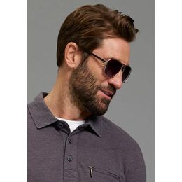 H.I.S. Sonnenbrille H.I.S "mit polarisierende Gl&auml;ser reduzieren st&ouml;rende Reflexionen beim Tragen", Herren, dunkelgrau matt, gemustert, Sonnenbrillen Sonnenbrille, Filterkategorie 3, 100% UVA & 100% UVB Schutz