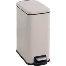 M&uuml;lleimer OTTO HOME "Joonah, mit verz&ouml;gertem Schlie&szlig;mechanismus, schmal und kompakt", beige, B:14,3cm H:32,6cm T:27,36cm, Edelstahl, M&uuml;lleimer, M&uuml;lleimer, Nischen-M&uuml;lleimer, Treteimer, Kosmetikeimer mit Deckel