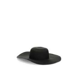 Strohhut Lascana "Sonnenhut", Damen, schwarz, Stroh, unifarben, H&uuml;te Strohhut, Hut mit breiter Krempe, Sommerhut, Kopfbedeckung VEGAN