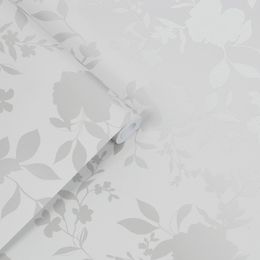 Vliestapete Laura Ashley "Westbourne", silber, B:0,52m L:10m, Vlies, Tapeten, 10mx52cm