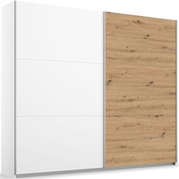 Schwebet&uuml;renschrank Rauch "AURELIO Kleiderschrank Garderobe", wei&szlig; (alpinwei&szlig;, eiche artisan), B:218cm H:210cm T:59cm, Holzwerkstoff, Schr&auml;nke, Schwebet&uuml;renschrank, 3 verschiedene Ausstattungsvarianten Griffe aus Metall MADE IN GERMANY