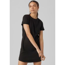 V&eacute;ro Moda Jerseykleid VERO MODA "VMSASHAMILLA SS SWEAT DRESS NOOS", Damen, Gr. S, N-Gr, schwarz, Jersey, Obermaterial: 82% Polyester, 18% Baumwolle, unifarben, normal, Rundhals, Kleider Jerseykleid, Sommerkleid