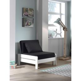 Jugendbett Vipack "Pino, Sessel mit Auszugfunktion und Auflage", wei&szlig;, B:80cm H:68cm L:98cm, Betten, Jugendbett, universell einsetzbar und ausziehbar zum G&auml;stebett