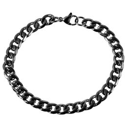 Adelia&acute;s Armband ADELIA&acute;S "Herren Armband &ndash; Panzerarmband aus Edelstahl 21 cm", schwarz, Armb&auml;nder, Herren, 21cm, Edelstahl, Armband, Sch&ouml;ne Geschenkidee zum Jubil&auml;um
