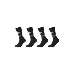 Socken Camano "4er Pack", Herren, Gr. 39-42, beige (fog), 80% Baumwolle, 17% Polyamid, 3% Elasthan, Argyle-Muster, Socken Socken