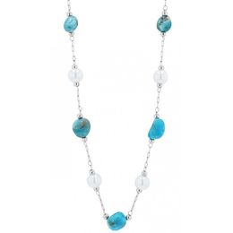 Adelia&acute;s Kette mit Anh&auml;nger ADELIA&acute;S "Damen Edelstahl Halskette mit Anh&auml;nger mit Perle unbekannt cm", blau (blau, perle), Halsketten, Damen, unbekannt, Edelstahl
