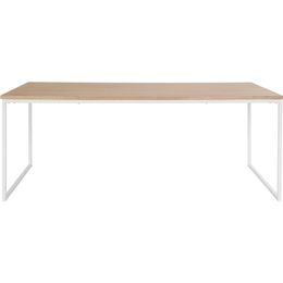 Esstisch OTTO HOME "Hulsig", wei&szlig; (eiche, wei&szlig;, wei&szlig;, eiche), B:200cm H:76cm T:100cm, Tische, Esstisch, mit Tischplatte in einer Holzoptik und f&uuml;hlbare Struktur, H&ouml;he 76 cm