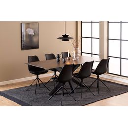 Esstisch ACTONA GROUP "Heaven", schwarz, rostbraun, B:200cm H:75,5cm T:100cm, Tische, Esstisch, mit einer Keramik-Optik Tischplatte, 200x100x75.5 cm